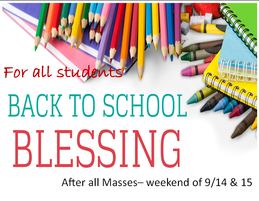 Back to School Blessing – Our Lady of Lourdes Parish